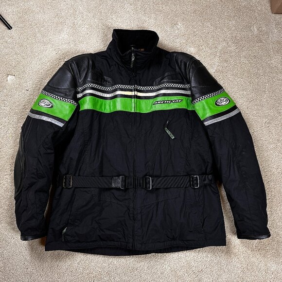 Arctic Cat | Jackets & Coats | Vintage Arctic Cat Leather Padded Nylon ...